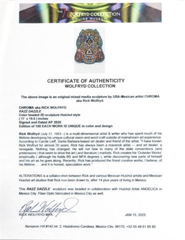 Razz Dazzle in collaboratio with Huichol artist Angelica by Rick ...