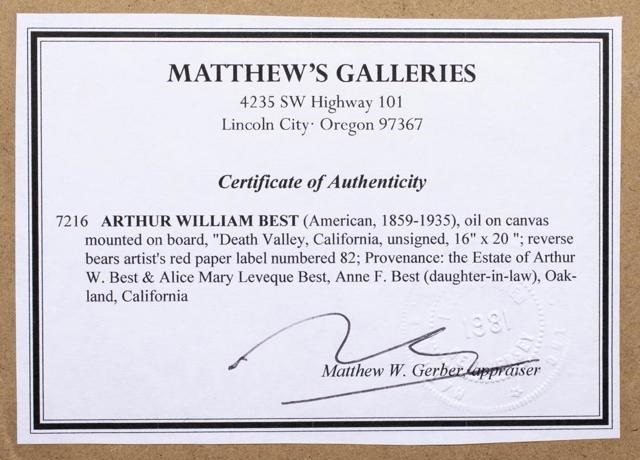 Death Valley by Arthur William Best on artnet