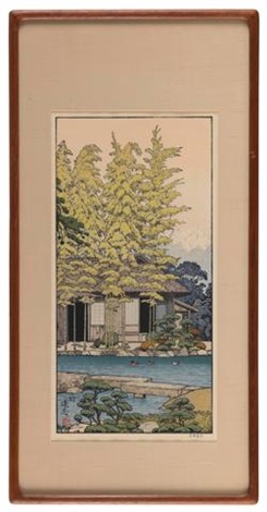 Friendly Garden Triptych Plum Tree, Pine Tree And Bamboo. by Toshi ...