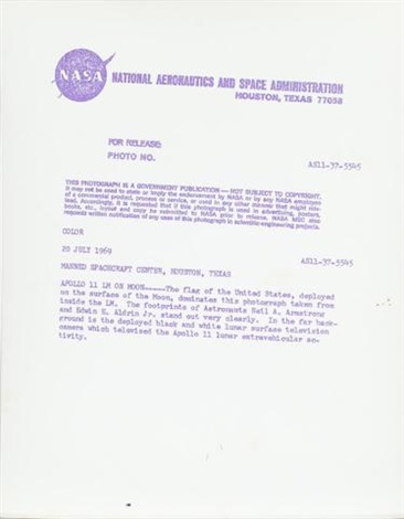 A NASA Red Number colour photograph of Stars ands Stripes deployed on ...