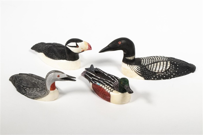 4 INUIT BIRD SCULPTURES BY LARRY, FRED AND TED MAYAC by Larry, Fred and ...