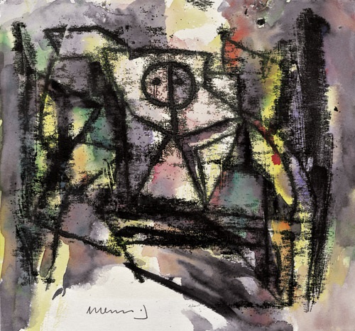 Komposition mit Figur wpencil sketch, verso by Albert Hennig on artnet