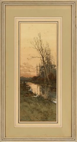 River Scene at Dusk by Henri Tebbitt on artnet