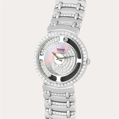 Sarcar Magic Moon A white gold and diamond-set bracelet watch with ...