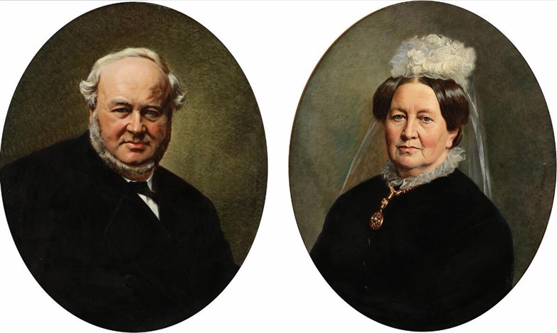 A pair of portraits of Baron Frederik Carl Wilhelm Niels Adolf Krabbe ...