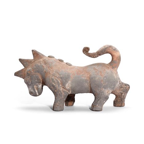 A grey pottery mythical beast, Han dynasty on artnet