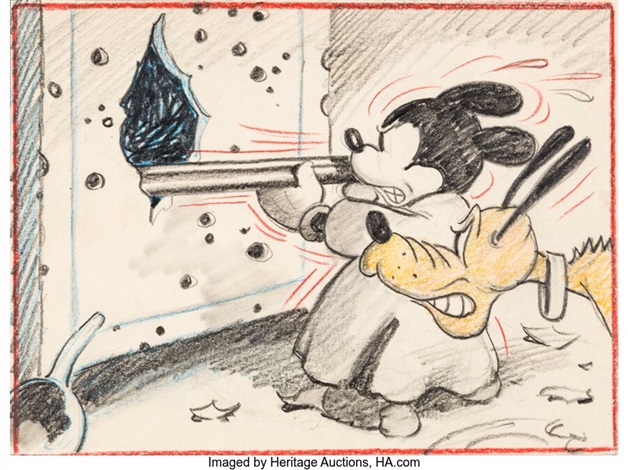 Mickeys Parrot Mickey Mouse And Pluto Storyboard Original Art Walt Disney 1938 By Walt Disney