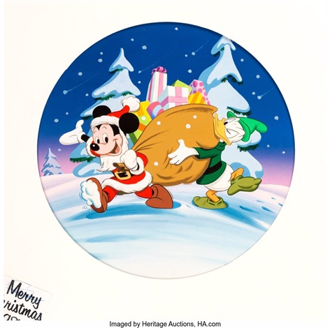 Santas Helpers Mickey and Donald Original Artwork for a Grolier ...