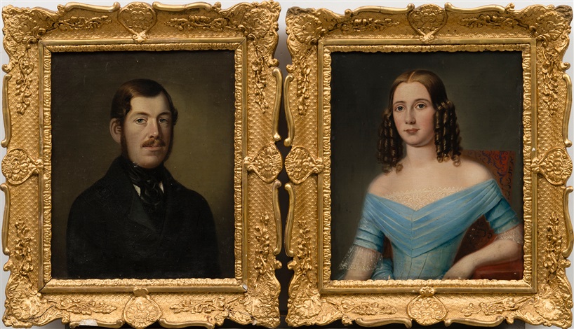 Portraits depicting Alexander Aminoff 1811-1886 and Fredrika Charlotta ...