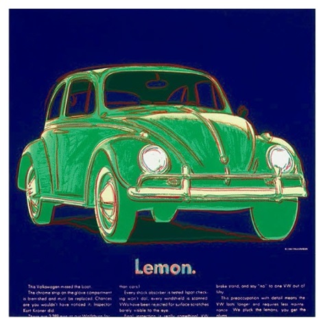 Volkswagen - Beetle- Lemon Ads Portfolio by Andy Warhol on artnet