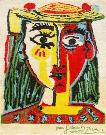Portrait de femme au chapeau au pompon et au corsage impriné by Pablo Picasso on artnet