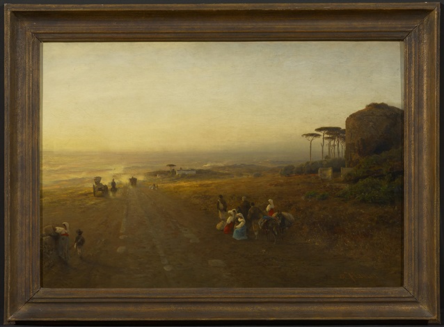 Landscape with Figures on the Via Appia by Albert Flamm on artnet
