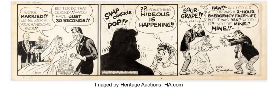 Al Capp and Frank Frazetta Lil Abner Daily Comic Strip Original Art ...