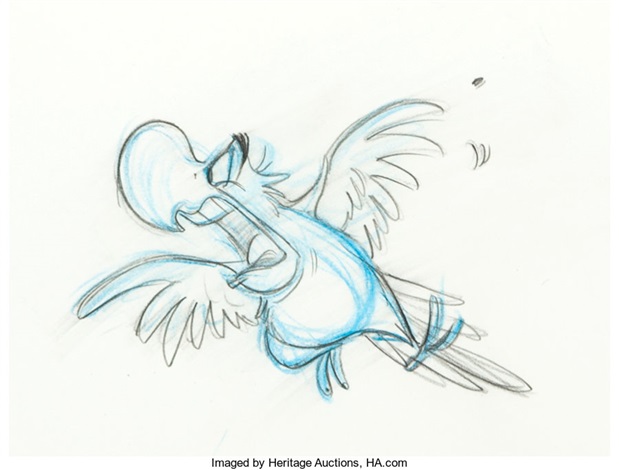 Aladdin Iago Animation Drawings Group of 6 Walt Disney, 1992.... Total ...