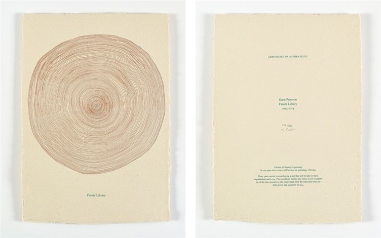 Future Library, Certificate by Katie Paterson on artnet