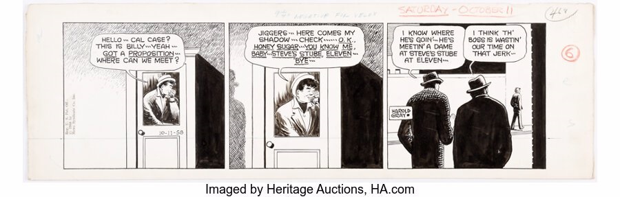 Harold Gray Little Orphan Annie Daily Comic Strip Original Art 10-11-58 ...