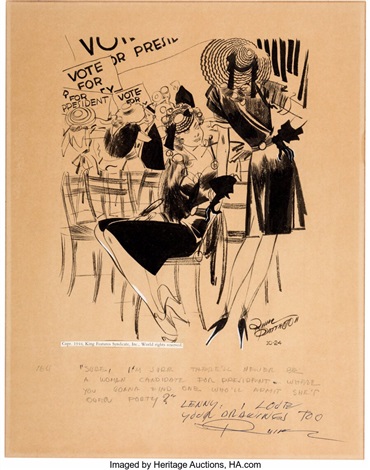 Russell Patterson Pin-Up Girls Daily Single-Panel Comic Original Art ...