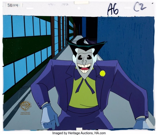 The New Batman Adventures Joker Production Cel Setup with Animation ...