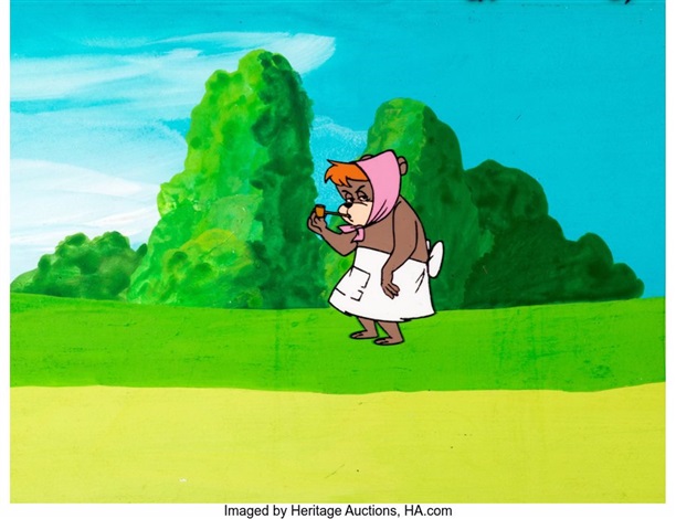 The Hillbilly Bears Maw Rugg Production Cel and Master Background Hanna ...