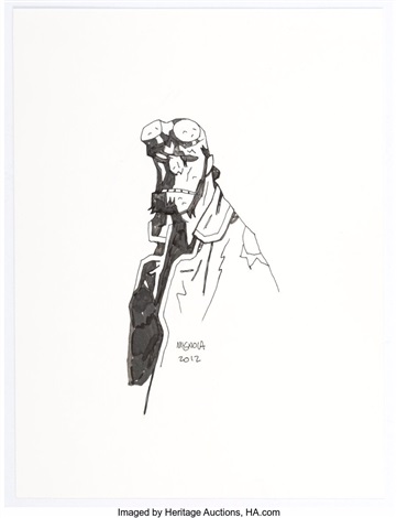 Mike Mignola - Hellboy Sketch Illustration Original Art 2012. by Mike Mignola on artnet