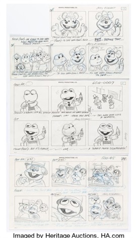 Muppet Babies Storyboard Original Art by Jerry Eisenberg Group of 8 ...