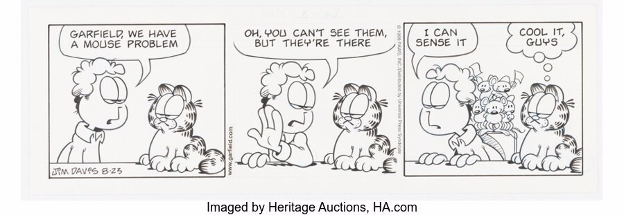 Jim Davis Garfield Daily Comic Strip Original Art dated 8-23-99 ...