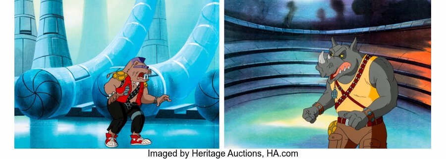 Teenage Mutant Ninja Turtles Bebop and Rocksteady Production Cel Group ...