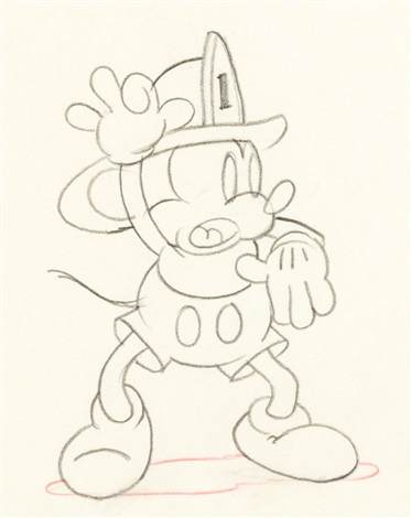 Mickeys Fire Brigade Mickey Mouse Production Drawing Walt Disney, 1935 ...