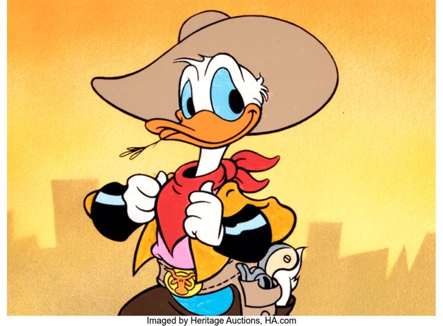 Donald Duck Cowboy Illustration Original Art Disney, c. 1990s by Walt ...