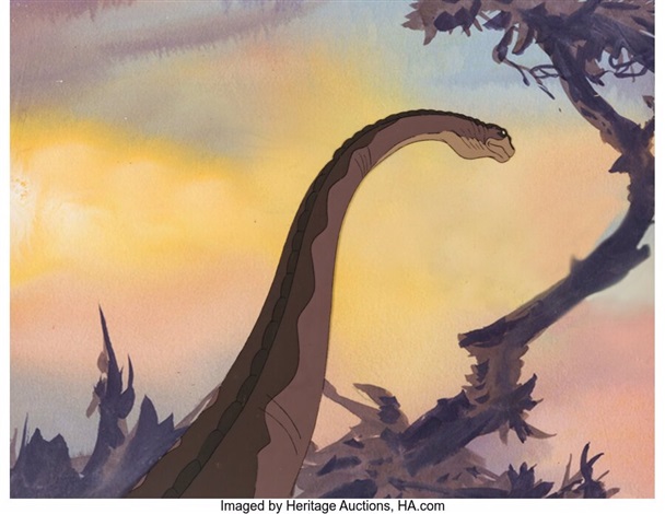 The Land Before Time Longneck Color Model Cel And Drawing Print Amblindon Bluth 1988 Total