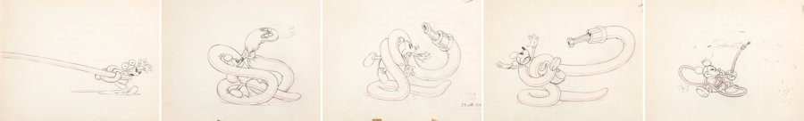 Mickeys Garden Animation Drawings Sequence of 5 Walt Disney, 1935 ...