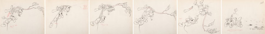 Mickeys Rival Sequence of 6 Mickey and Minnie Mouse Animation Drawings ...