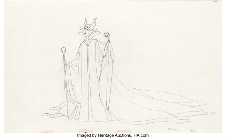 Sleeping Beauty Maleficent Animation Drawing Walt Disney, 1959 by Walt Disney on artnet