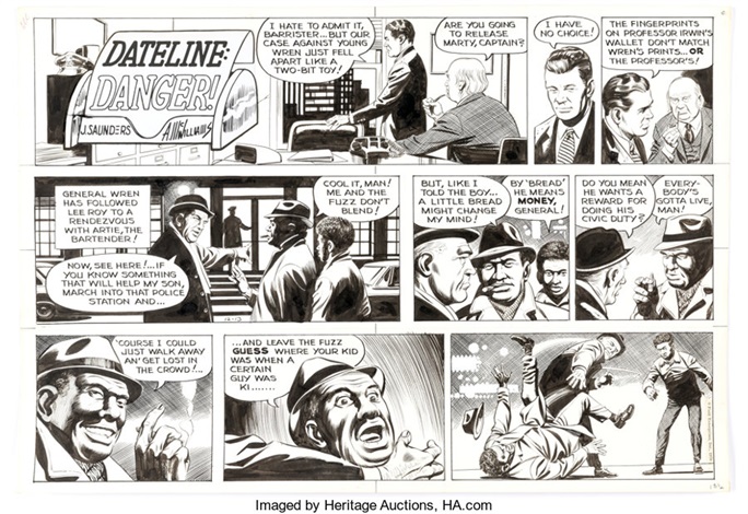 Al McWilliams Dateline Danger Sunday Comic Strip Original Art dated 12 ...