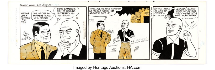 Zack Mosley Smilin Jack Daily Comic Strip Original Art dated 6-24-67 ...