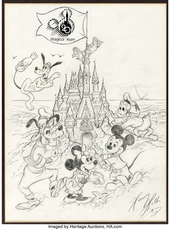 Mickey Mouse and Friends Walt Disney World Illustration by Harry Holt ...