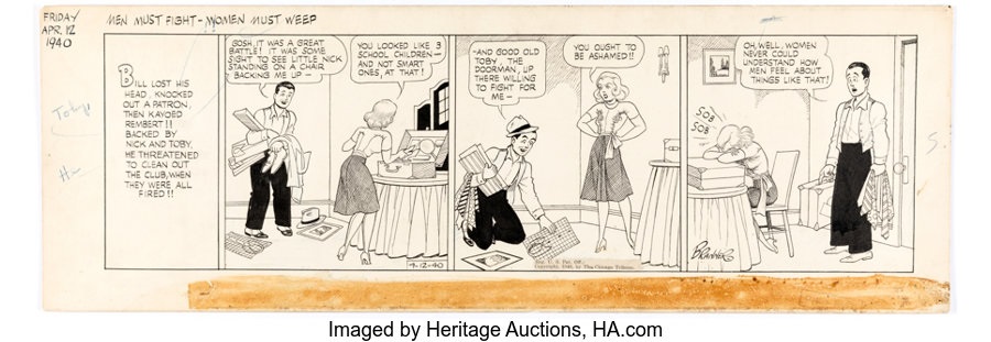 Martin Branner Winnie Winkle Daily Original Art dated 4-12-40 Chicago ...
