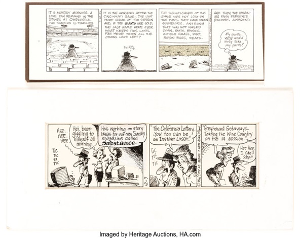 Phil Frank Farley Comic Strip Daily Original Art Group of 2 Chronicle ...