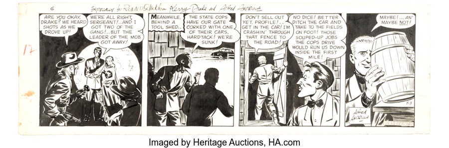 Alfred Andriola Kerry Drake Daily Comic Strip Original Art dated 7-3-48 ...