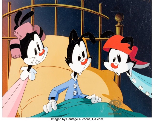 Animaniacs Yakko Wakko And Dot Production Cel Setup Warner Brothers C