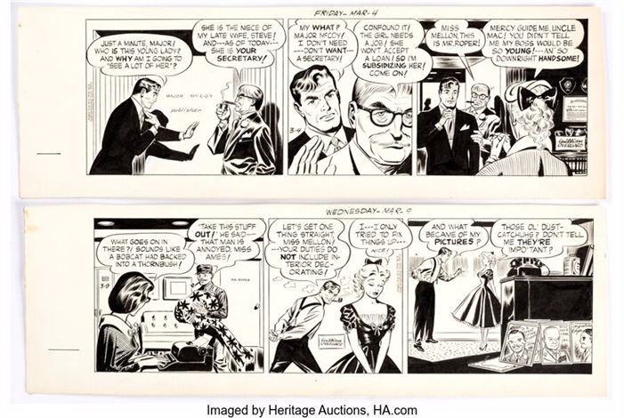 William Overgard Steve Roper Daily Comic Strips Original Art Group of 2 ...