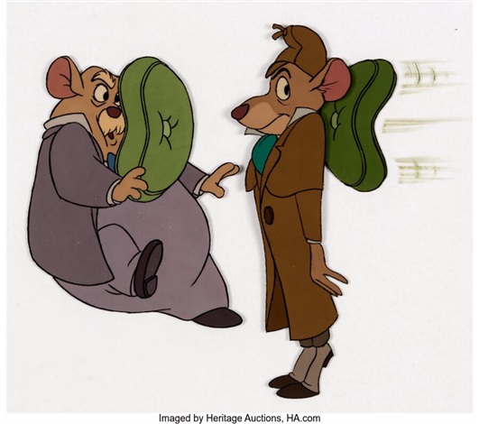 The Great Mouse Detective Basil and Major Dawson Production Cel Setup ...