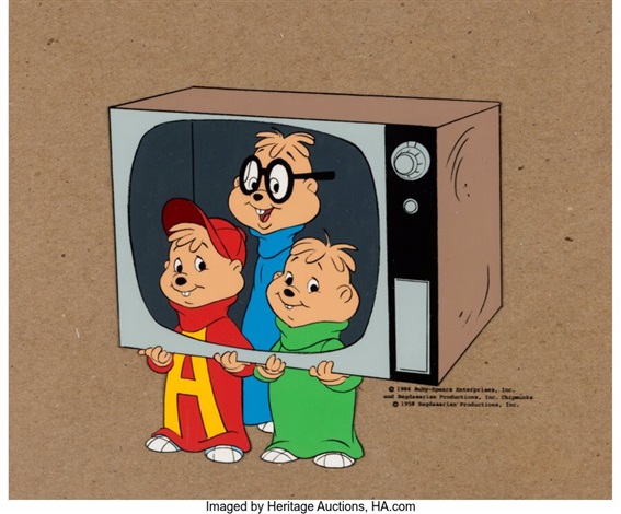 Alvin and the Chipmunks Alvin, Simon, and Theodore Publicity Cel Ruby ...
