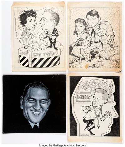 Al Kilgore - Hollywood Stars Illustration Original Art Group of 7 c ...