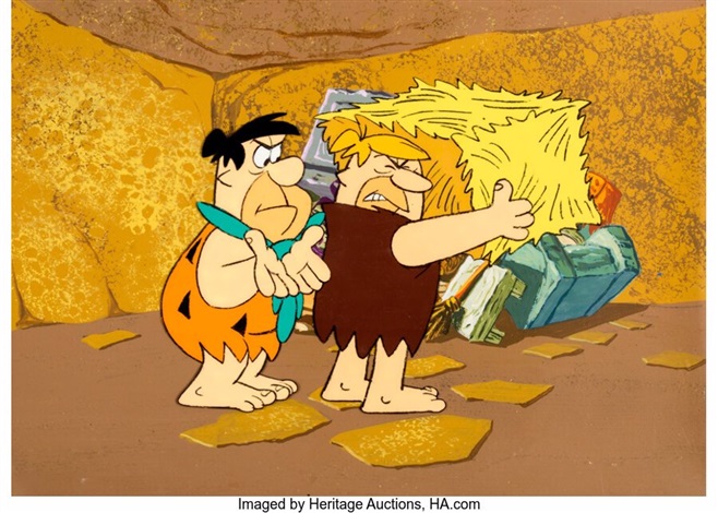 The Flintstones Fred and Barney Production Cel and Master Background ...