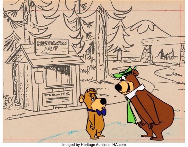 Yogis Great Escape Yogi Bear and Boo Boo Production Cel Hanna-Barbera ...