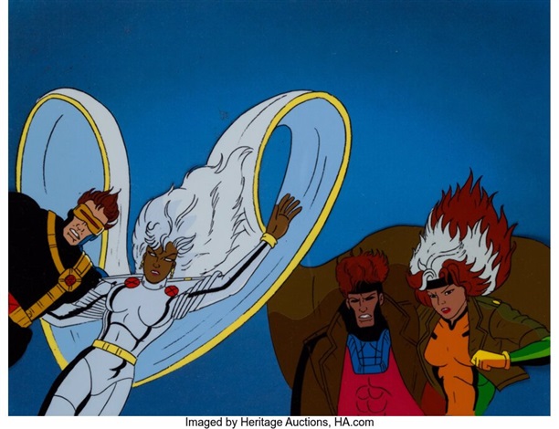 X-Men Cyclops, Storm, Gambit and Rogue Production Cel Marvel Studios, c ...