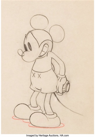 Mickeys Rival Mickey Mouse Animation Drawing Walt Disney, 1936. CGC ...