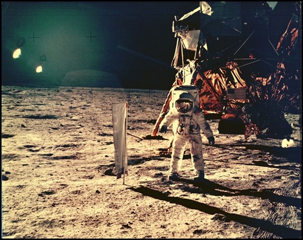 Apollo 11, Aldrin Setting Up Solar Wind Apparatus, July 1969, NASA ...