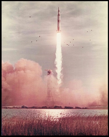 Vintage Oversize Photograph, Launch of Apollo 8, Americas Daring ...